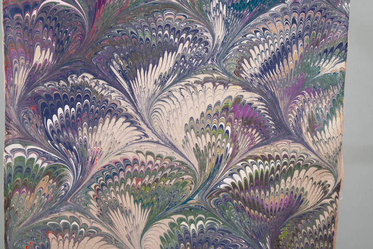 Scarf, light pink rectangle – Hand Marbled Designs by Cosette Russell